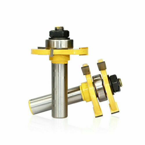 T-Shape 3 teeth Tongue and Groove Router Bits Tenon Cutter Set 2pcs 1/2 ...