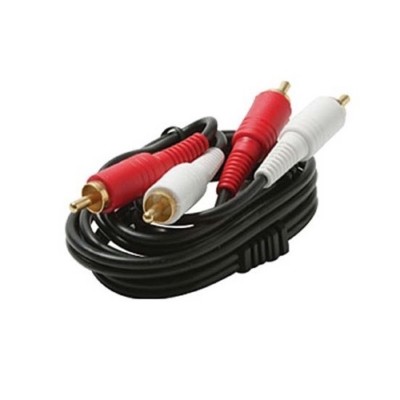 Eagle Dual RCA Patch Cable 3' FT Gold Stereo Male to Male 2 RCA Red ...