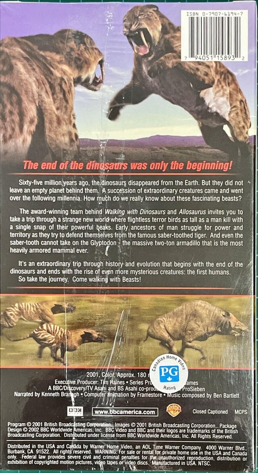 Walking with Prehistoric Beasts [ VHS ] 2-Tape Set BBC Video | Animated ...