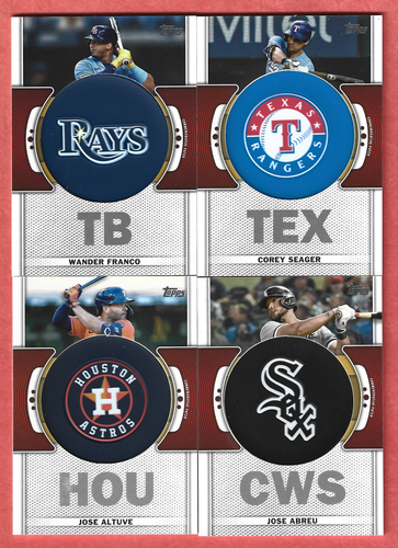 WANDER FRANCO~COREY SEAGER~JOSE ALTUVE~ABREU~2023 Topps ~ TEAM LOGO ...