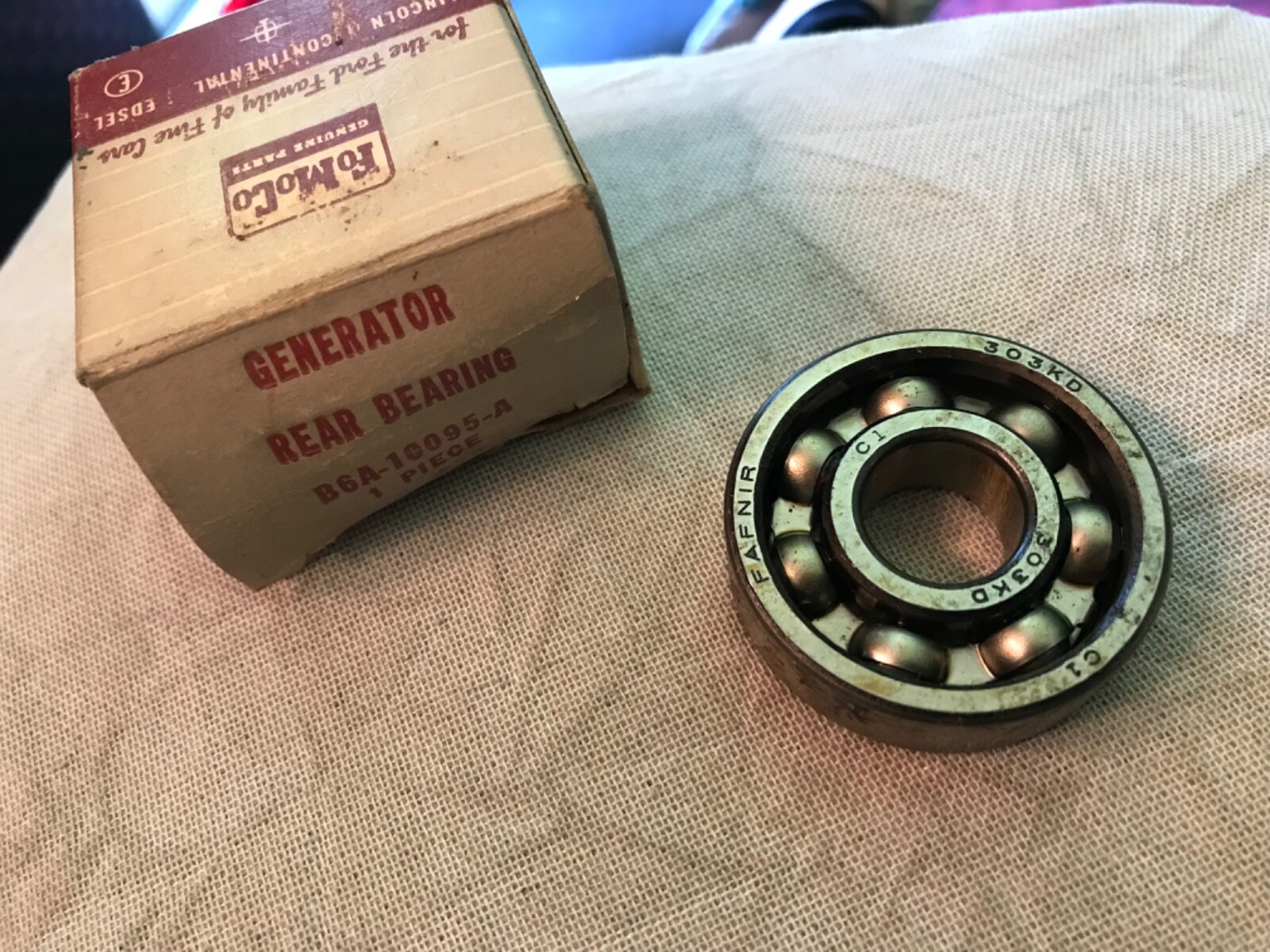 55-62 FORD T-BIRD 60-64 FAIRLANE FALCON NOS GENERATOR REAR BEARING B6A ...