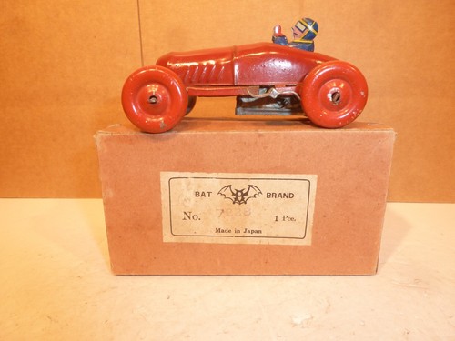 Clean Pre-War Japanese #7238 Wind-Up Tin Bat Brand Speed Racer in ...