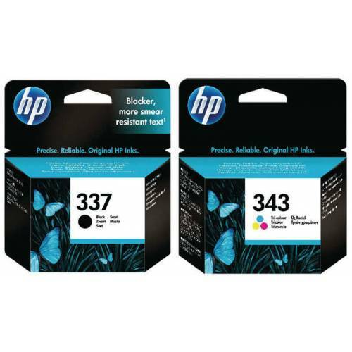 Genuine HP 337 + 343 Black & Tri-Colour Ink Cartridges (C9364EE C8766EE ...