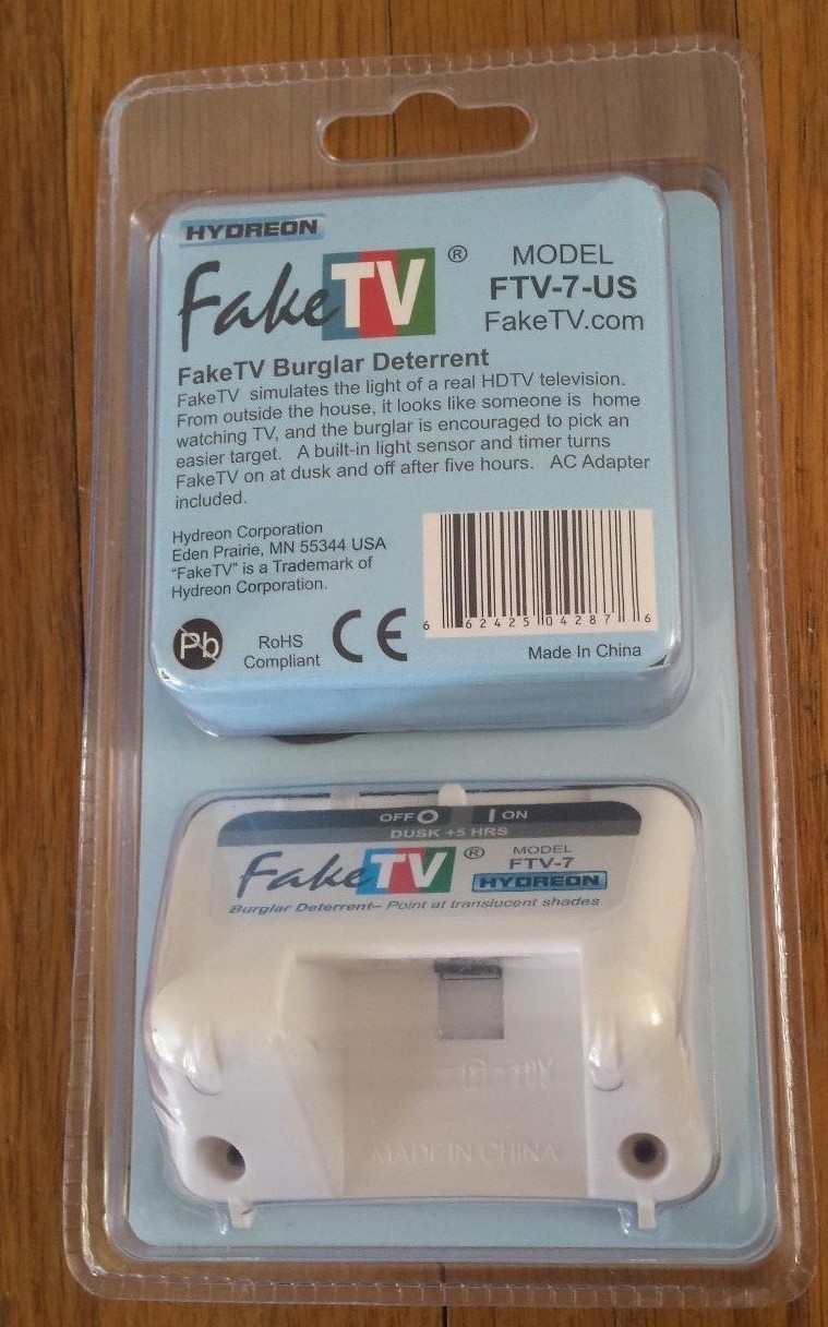 FAKE TV FAKETV Burglar Deterrent Simulator Light Home Security Device ...
