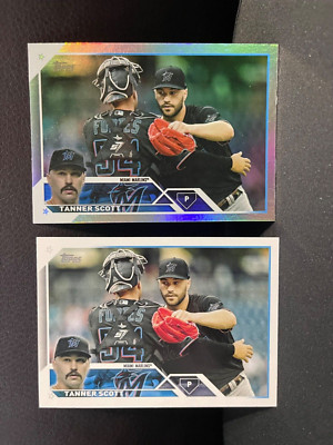(2) 2023 Topps Silver Foil Tanner Scott #18 & Base Card #18 Miami ...
