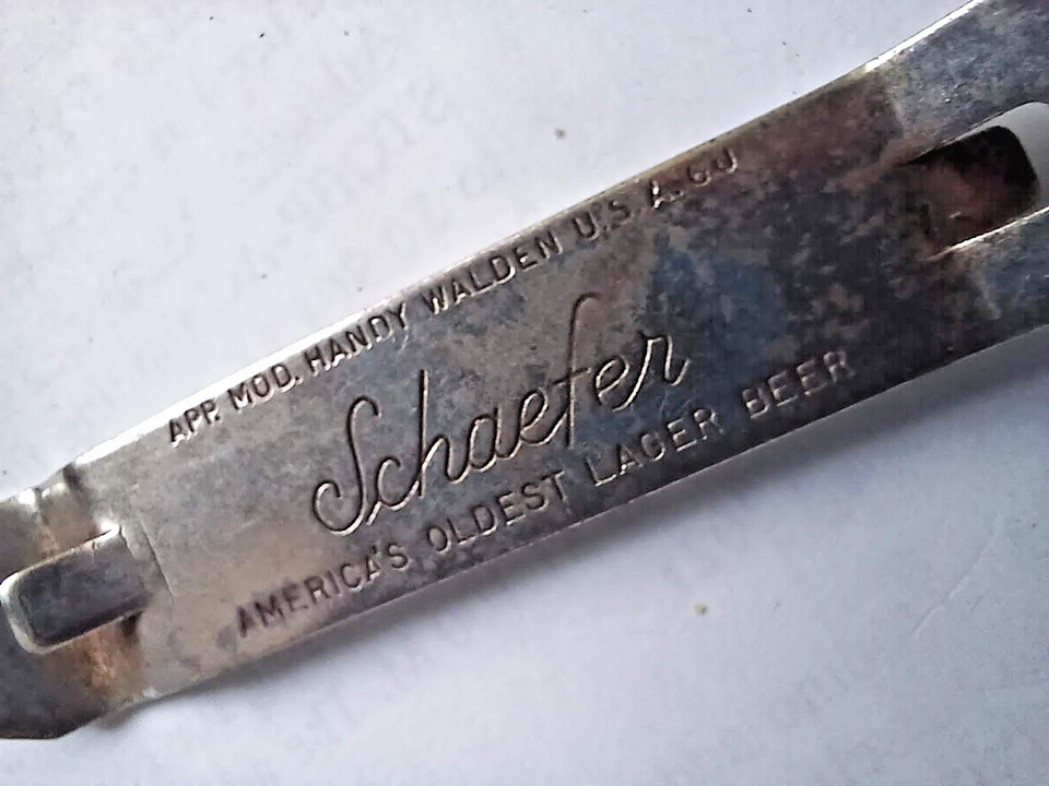 Schaefer lager beer can opener "America's Oldest Lager Beer" Handy ...