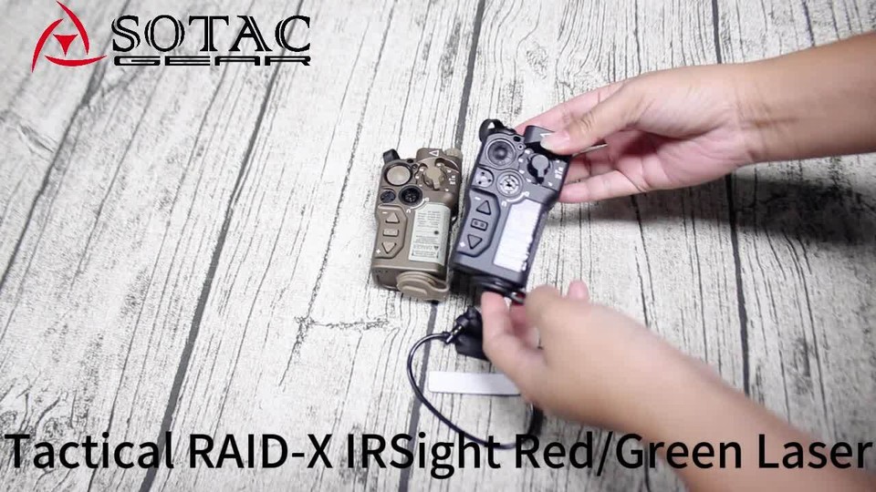 Tactical RAID-X IR Aiming Sight Red Green Dot Laser Hunting Flashlight ...