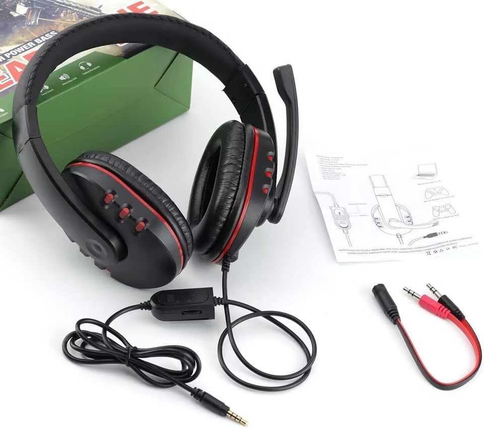 Gamepro LED RGB Gaming Headset with Adjustable Microphone, Black, Free ...