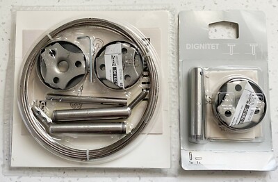 Ikea DIGNITET Curtain Wire Set with Extra Support/Corner Fixture ...