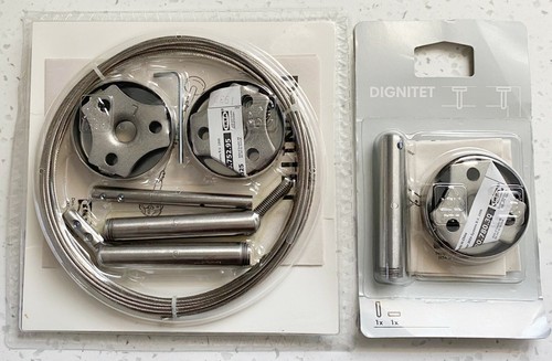 Ikea DIGNITET Curtain Wire Set with Extra Support/Corner Fixture ...