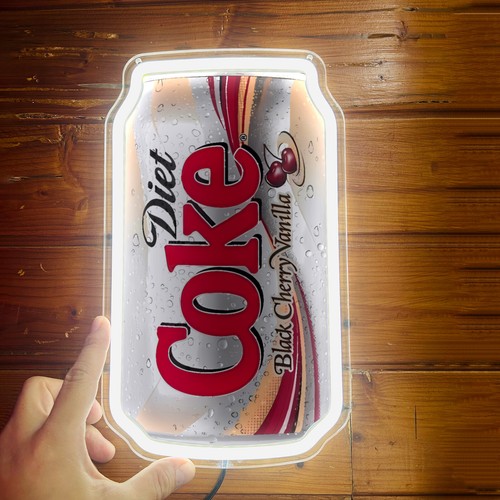Diet Coke Cherry Vanilla Can Neon Sign For Gift Store Wall Decor Led 12 ...