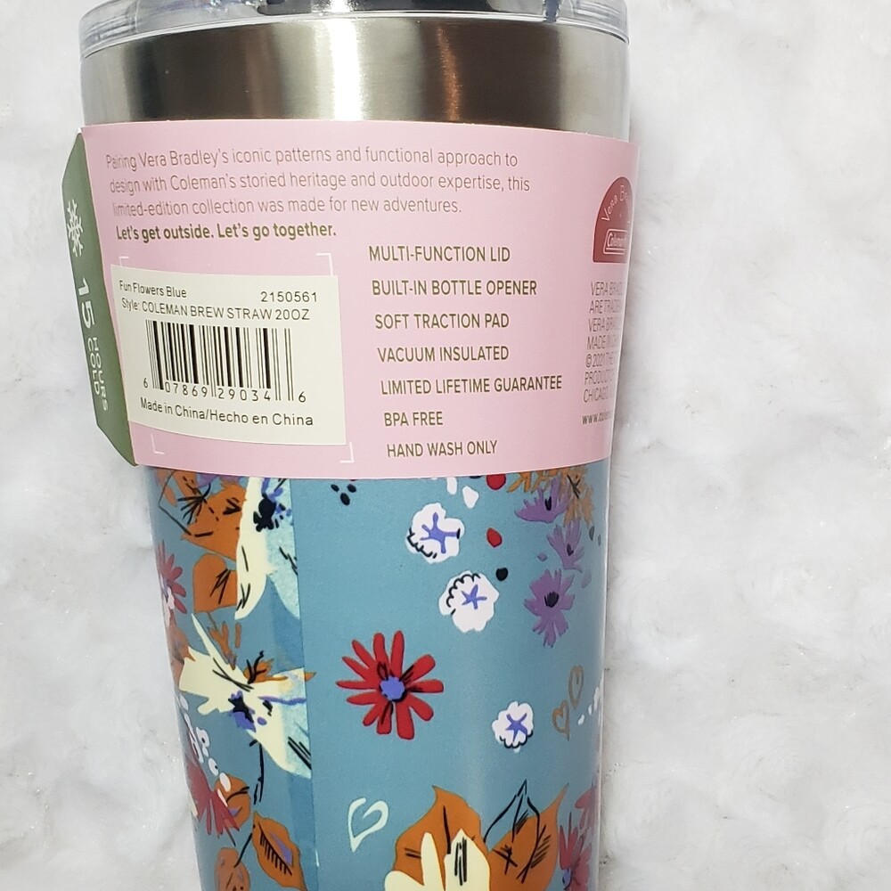 Vera Bradley + Coleman 20oz Brew Stainless Steel Vacuum Insulated ...
