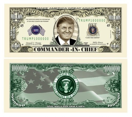 100pc Donald Trump Commander In Chief Million Dollar Novelty Bucks | eBay