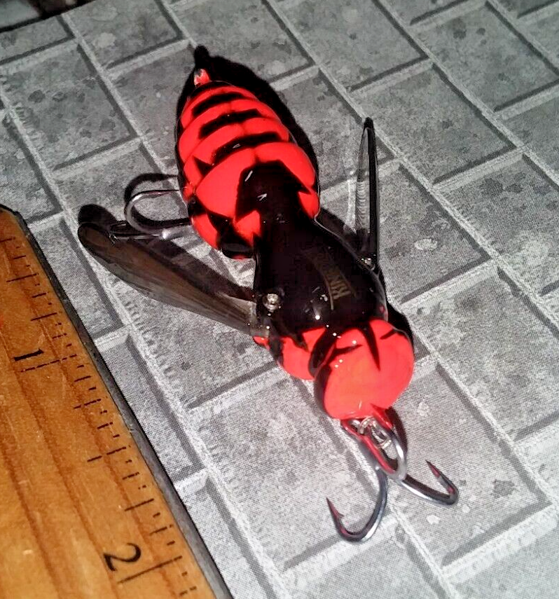 #FOB KINGDOM Giant Wasp Crawler Lure FLO Orange & Black 1.57" 6 grams ...