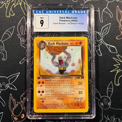 CGC 9 - Team Rocket 1st Edition Dark Machoke Pokémon | eBay