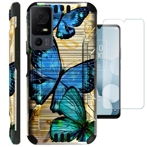 SILVERGUARD For TCL 40XL Phone Case Cover +TEMPERED GLASS/ BUTTERFLY ...