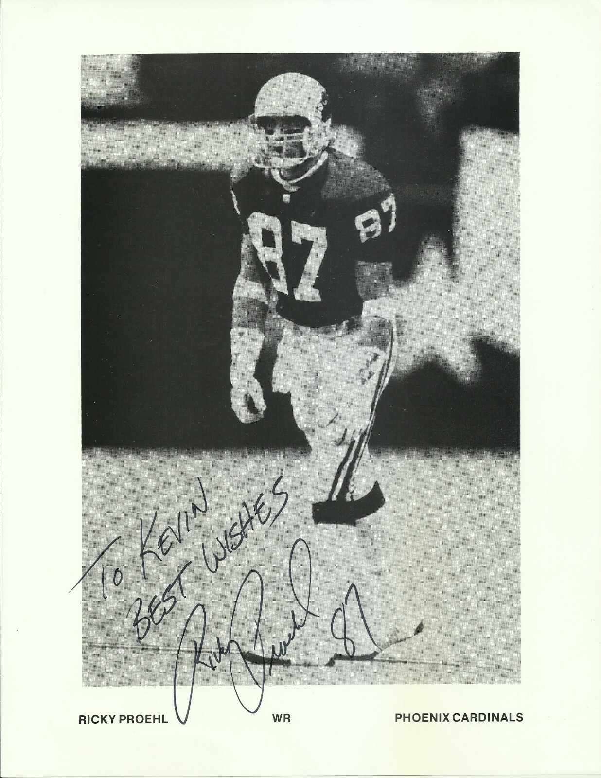 Ricky Proehl - NFL Football Phoenix Cardinals Autograph 8x11 Signed ...