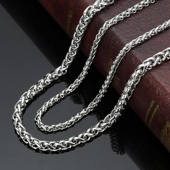 3pcs 6mm 28'' Heavy Stainless Steel wheat braid Link-chain Necklace ...