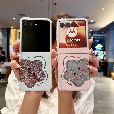 Cute Bling Minnie Cartoon Case Cover For Motorola Moto Razr Plus 50 ...