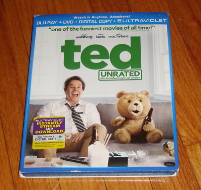 Ted Unrated Blu-ray + DVD w Slipcover Mark Wahlberg Mila Kunis | eBay