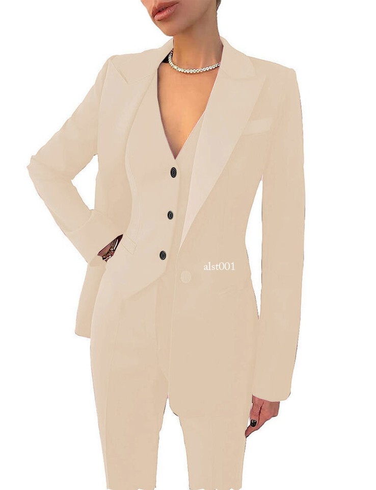 Women 3Pcs Suits Set Wedding Pantsuits Formal Women Suits Office Sets ...