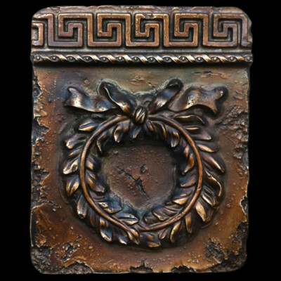 Roman wreath and the Greek key sculpture plaque in Dark Bronze | eBay