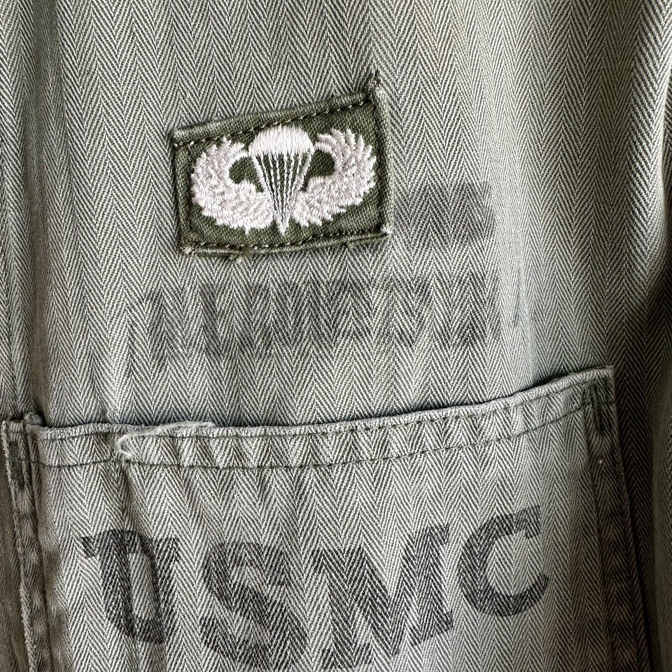 WWII USMC Marine Corps P41 HBT Jacket Patched Paramarine Airborne Named ...