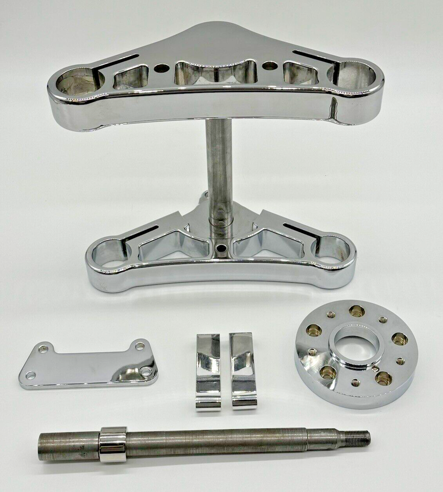 88-99 Harley FXR Sportster Dyna 39MM Mid-Glide Chrome Triple Tree Kit ...