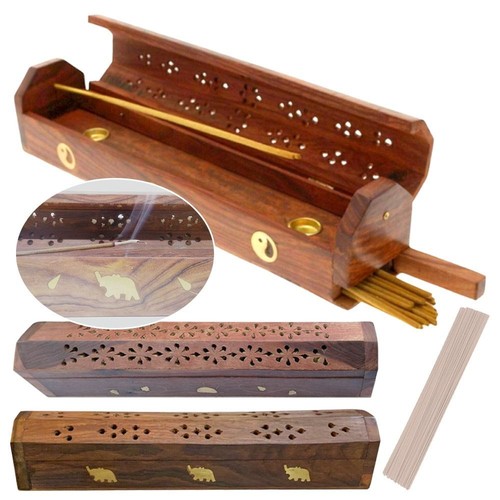 Craft Hollow Carving Censer Incense Box Insense Burner Wood Incense ...