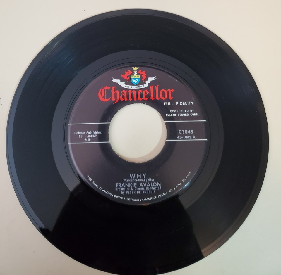 Frankie Avalon WHY (GREAT ROCK N ROLL 45/PS) #1045 PLAYS VG+ TO VG++ | eBay