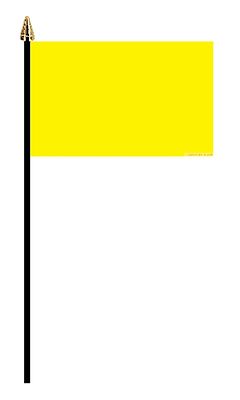 PLAIN YELLOW PACK OF 12 SMALL HAND WAVING FLAGS flag 6"x4" with 10 ...