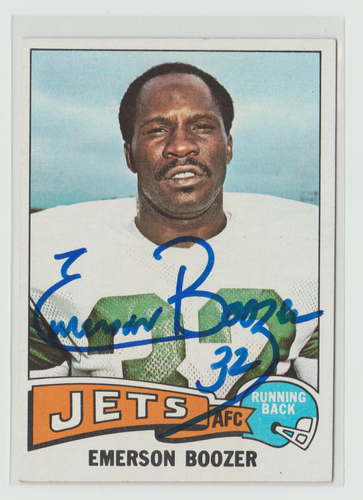 Emerson Boozer 1975 Topps #67 New York Jets Football Card Signed ...