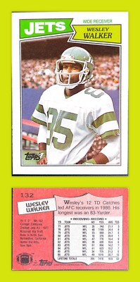 ⚓️🔥1987 Topps #132 Wesley Walker New York Jets | eBay