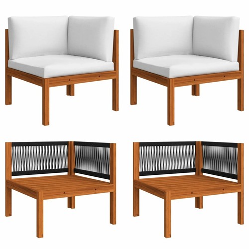 Garden Corner Sofas 2 pcs with Cushions Solid Acacia Wood E5W3 | eBay Australia