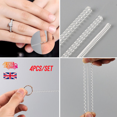4Pcs Ring Size Reducer Resizer Adjuster Ring Size Clip Guard Invisible ...