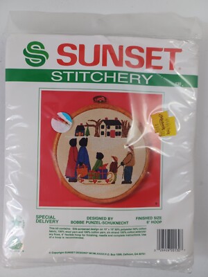 Sunset Stitchery Special Delivery Embroidery Kit #130- 6" Round with ...