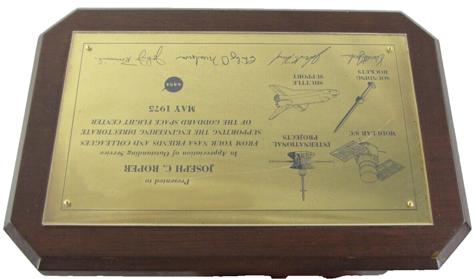 Vintage 1975 NASA Rockets Space Shuttle Goddard Space Center Award ...