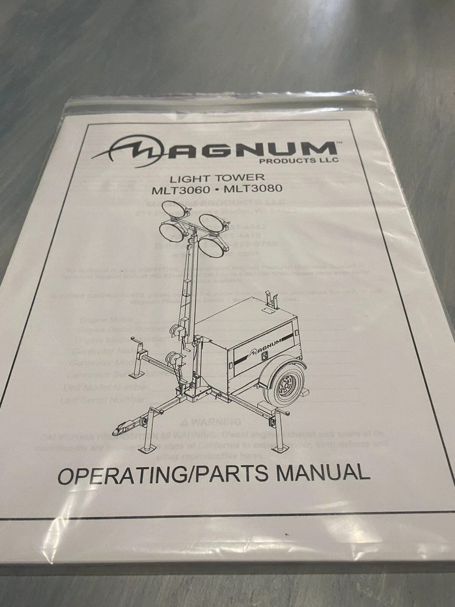 Magnum Light Tower Parts Manual | Shelly Lighting