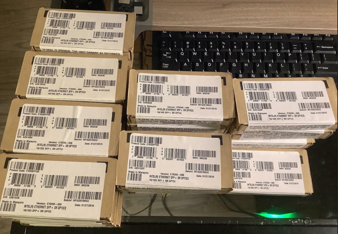 F/S E10GSFPSR Intel 10G Ethernet SFP+ SR Optic Transceiver for X520-DA2 ...