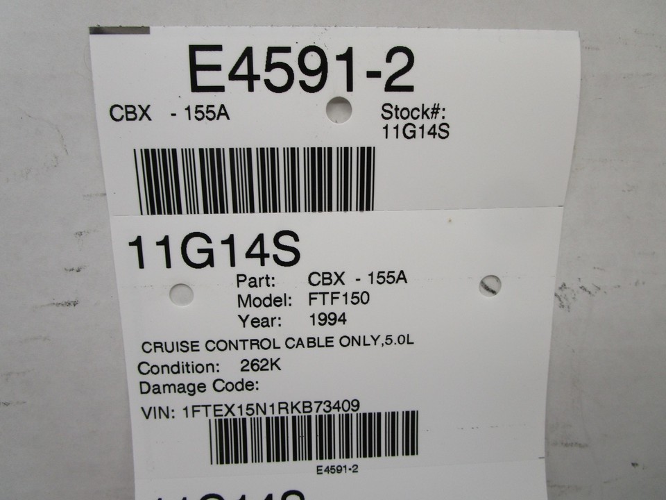 93 94 95 96 FORD F150 5.0L CRUISE CONTROL CABLE F3TA-9A825-JB OEM | eBay