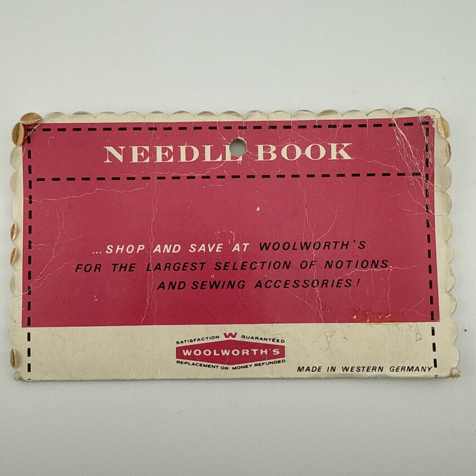 Vintage Hand Sewing Needle Book Woolworth's Made in Western Germany ...
