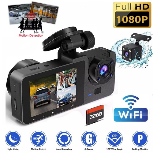 4K Dual Lens Car DVR Camera Front and Rear Dash Cam Built-In WiFi & GPS ...