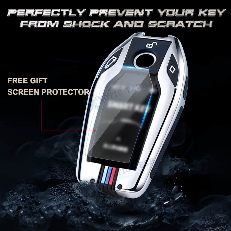 Hard Zinc Alloy Full Protect LED Smart Key Holder Shell For BMW X4 X5 M ...
