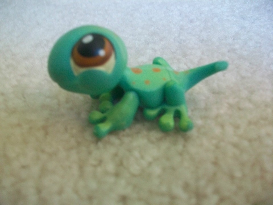 Littlest Pet Shop LPS #111 2005 Green Gecko Lizard Salamander Brown ...