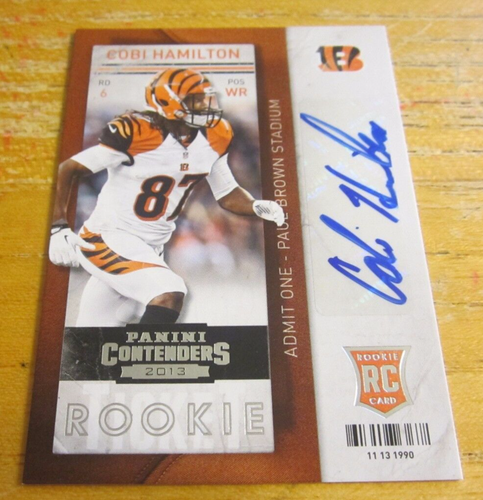 Cobi Hamilton Autographed 2013 Panini Contenders #120A ROOKIE Card NFL ...