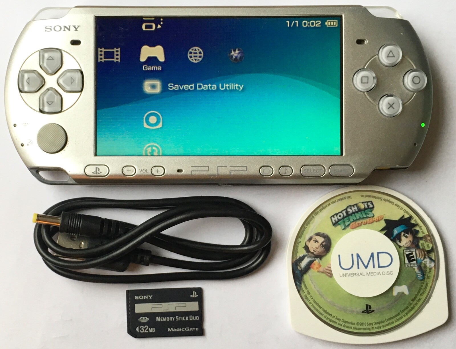 Sony PSP 3000 Silver PlayStation Portable Handheld System Console ...