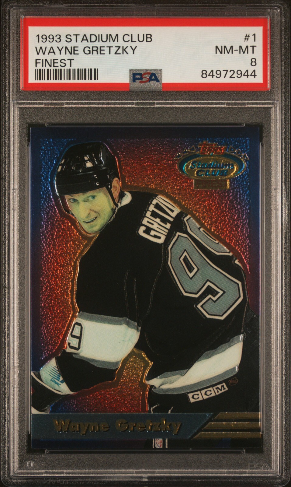 1993-94 Stadium Club Finest WAYNE GRETZKY #1 - PSA 8 - NrMt-Mt - HOFer ...