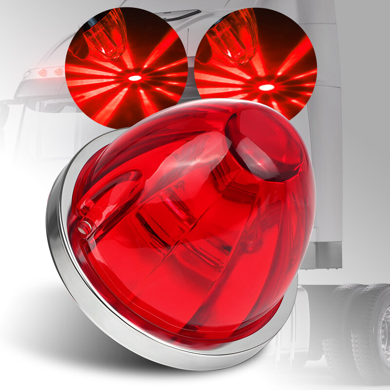 2PCS LED Watermelon Lights Truck Stop Turn Signal Marker clearance Lens ...