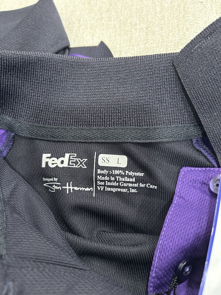 2 New FedEx Express Logo Polo Short Sleeve Collar Shirt Size Men’s ...