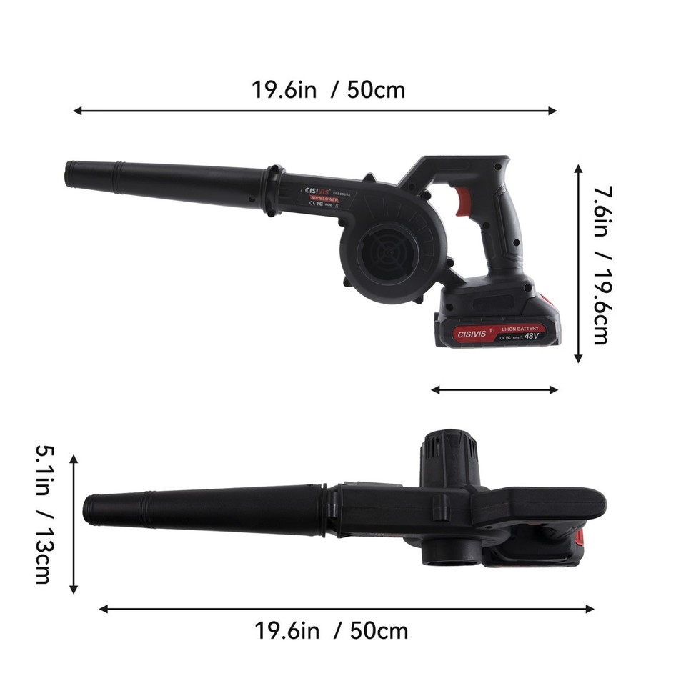 Cordless Leaf Blower 2in1 Leaf Blower & Suction Vacuum with 1/2Battery ...